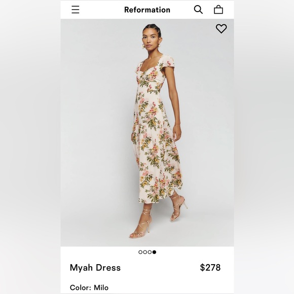 Reformation | Dresses | Nwt Reformation Myah Dress Floral Cream Milo ...